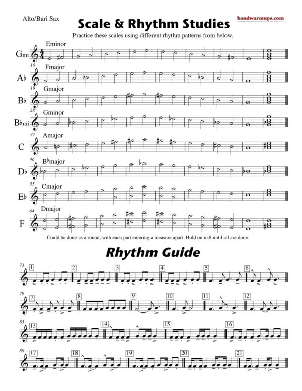 Scale and Rhythm Studies – Band Warmups
