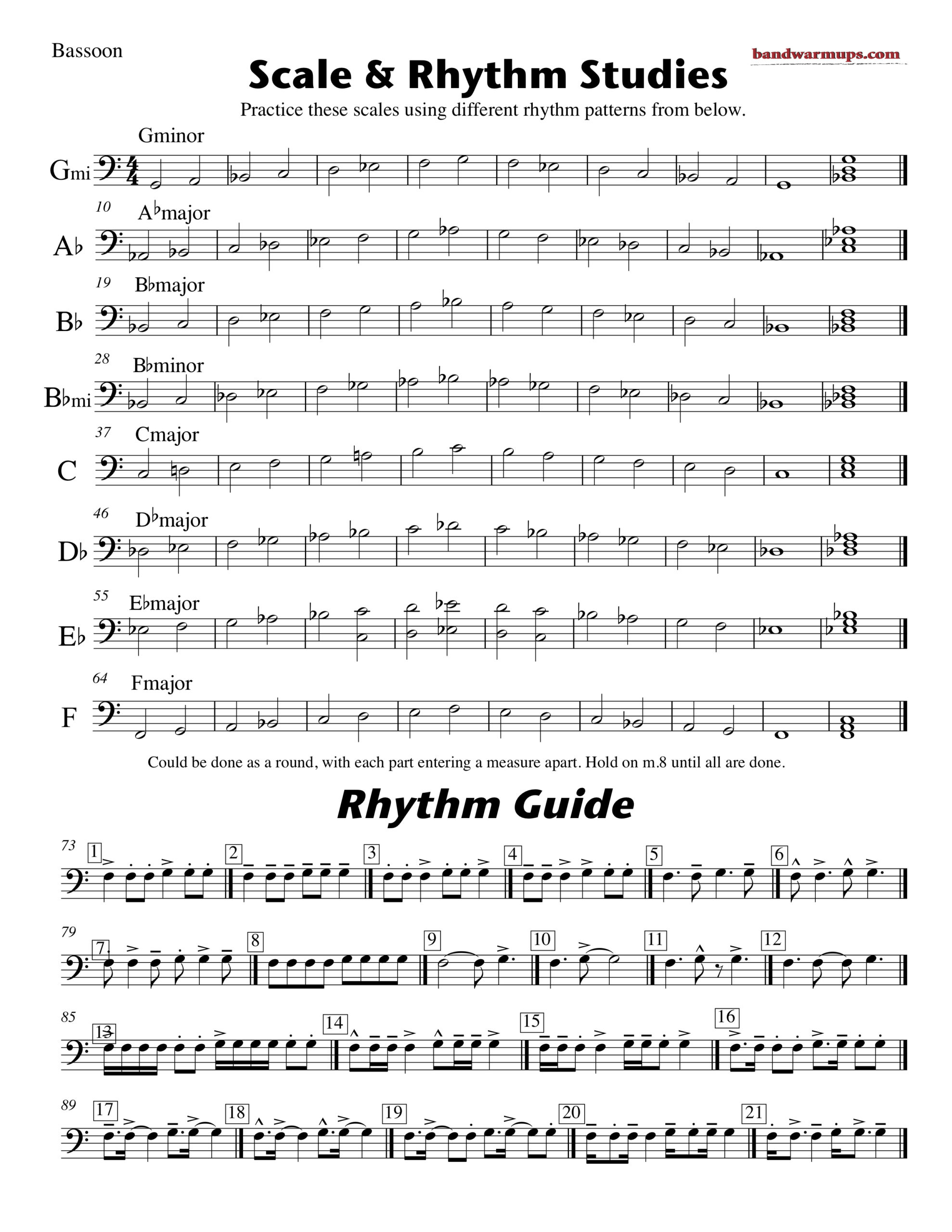 Scale and Rhythm Studies – Band Warmups