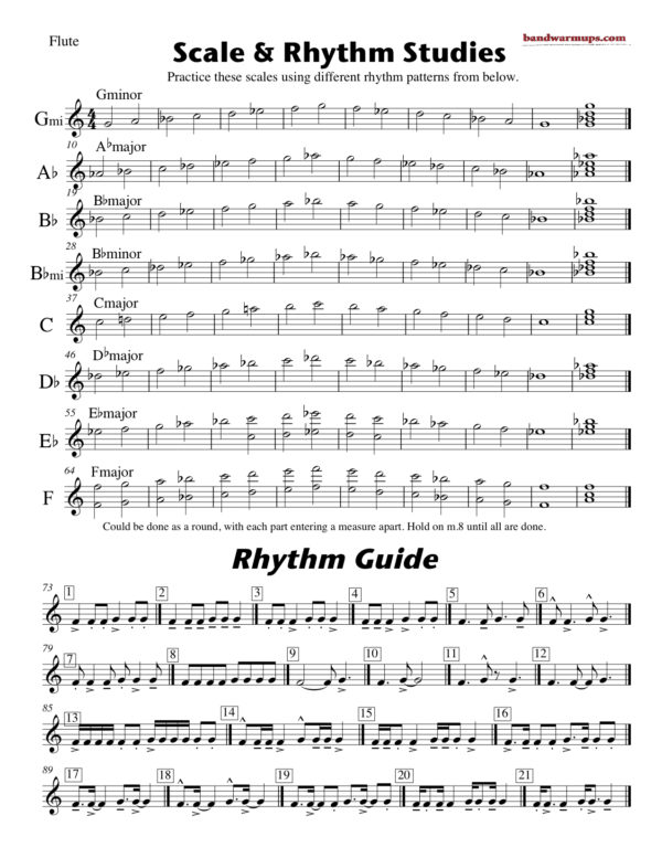 Scale and Rhythm Studies – Band Warmups