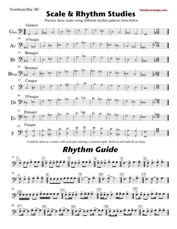 Scale and Rhythm Studies – Band Warmups